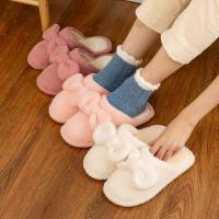 China Hot-selling polar fleece slippers home cute Korean thick-soled non-slip slippers winter warm couple indoor shoes for sale
