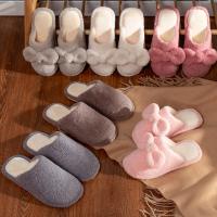 China Hot-selling polar fleece slippers home cute Korean thick-soled non-slip slippers winter warm couple indoor shoes for sale