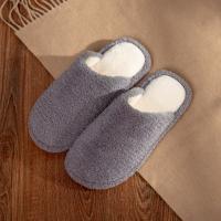 China Hot-selling polar fleece slippers home cute Korean thick-soled non-slip slippers winter warm couple indoor shoes for sale
