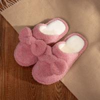China Hot-selling polar fleece slippers home cute Korean thick-soled non-slip slippers winter warm couple indoor shoes for sale