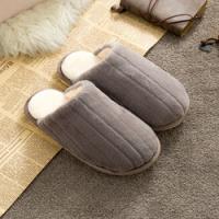 China Wholesale autumn and winter explosion models bow thickened warm plush slippers non-slip home couple shoes for sale