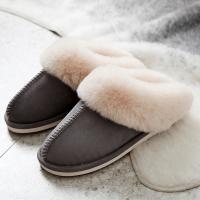 China wholesale 2021 new faux suede unisex couple slipper winter Non-slip and wear-resistant artificial fur lining indoor shoes for sale