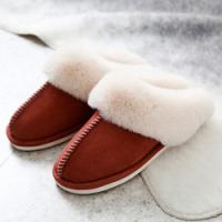 China wholesale 2021 new faux suede unisex couple slipper winter Non-slip and wear-resistant artificial fur lining indoor shoes for sale