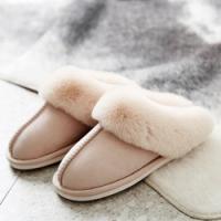China wholesale 2021 new faux suede unisex couple slipper winter Non-slip and wear-resistant artificial fur lining indoor shoes for sale