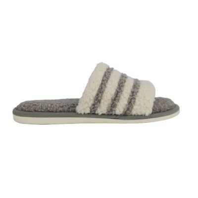 China women Winter Fashion Striped Fabric Slippers multi- layer memory foam Sole Home indoor Slippers for sale
