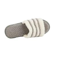 China women Winter Fashion Striped Fabric Slippers multi- layer memory foam Sole Home indoor Slippers for sale