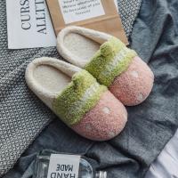 China 2021 Winter new design Simple and natural slippers cute plush cartoon thick-soled warm couple shoes wholesale for sale