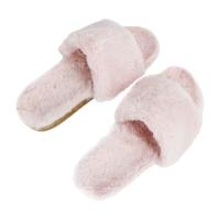 China comfortable non-slip faux fur home indoor  winter fluffy slippers for women for sale