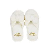 China women autumn winter  fluzze non-slip flat sole butterfly slippers  ladies Faux Fur  house shoes for sale