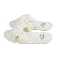 China women autumn winter  fluzze non-slip flat sole butterfly slippers  ladies Faux Fur  house shoes for sale