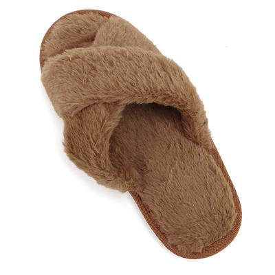 China Women Faux Fur Slippers Warm open toe House indoor Slippers Home Slippers for Girls for sale