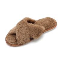 China Women Faux Fur Slippers Warm open toe House indoor Slippers Home Slippers for Girls for sale