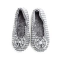 China Custom women super soft warm plush slippers girls comfortable home slipper with bowknot for sale