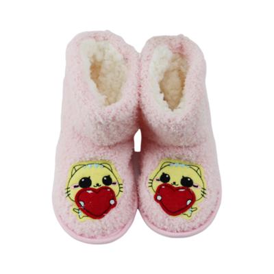 China winter house indoor cute cat warm boots for children kids boots cartoon animal flat home slippers for sale