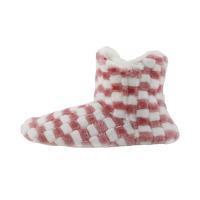 China women Comfy faux fur Warm grid Winter home Boots soft house indoor slippers for sale
