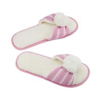 China autumn and winter women pink fluffy fur house indoor slides  slippers lovely open toe house shoes for sale