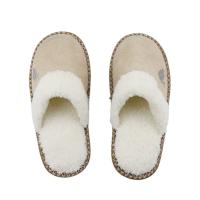 China Women's Velour Closed Toe Scuff Open Back Slippers Embroidery Decoration Winter Warm Slipper for sale