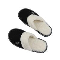 China Women's Velour Closed Toe Scuff Open Back Slippers Embroidery Decoration Winter Warm Slipper for sale