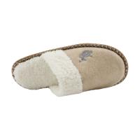 China Women's Velour Closed Toe Scuff Open Back Slippers Embroidery Decoration Winter Warm Slipper for sale