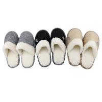 China Women's Velour Closed Toe Scuff Open Back Slippers Embroidery Decoration Winter Warm Slipper for sale