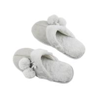 China faux suede winter women slippers warm soft fur ball slippers indoor scuff for sale