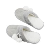 China faux suede winter women slippers warm soft fur ball slippers indoor scuff for sale