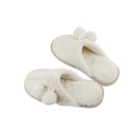 China faux suede winter women slippers warm soft fur ball slippers indoor scuff for sale