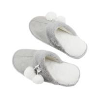 China faux suede winter women slippers warm soft fur ball slippers indoor scuff for sale
