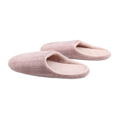 China lovely pink chenille scuff women warm home slippers winter non-slip lady slippers for sale