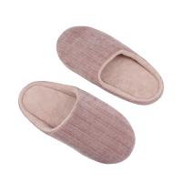 China lovely pink chenille scuff women warm home slippers winter non-slip lady slippers for sale