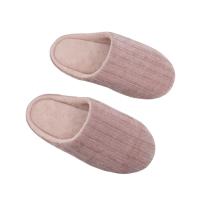 China lovely pink chenille scuff women warm home slippers winter non-slip lady slippers for sale