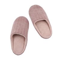 China lovely pink chenille scuff women warm home slippers winter non-slip lady slippers for sale