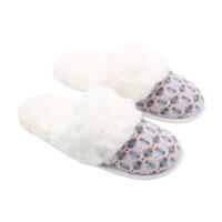 China Women Slip On Fluffy Faux Fur Warm Winter  knitted fabric Comfy house indoor Slippers for sale