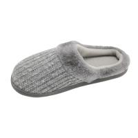China new Style Cotton pure color  women  Winter knitted fabric House indoor Slippers for sale