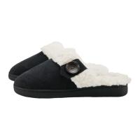 China Women Winter  buttons decoration Slipper Fluffy Slip On House Slippers Soft house Indoor Slipper for sale