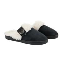 China Women Winter  buttons decoration Slipper Fluffy Slip On House Slippers Soft house Indoor Slipper for sale