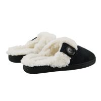 China Women Winter  buttons decoration Slipper Fluffy Slip On House Slippers Soft house Indoor Slipper for sale