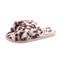 China ladies Fashionable new soft soles plush leopard-print peep-toe slippers for sale
