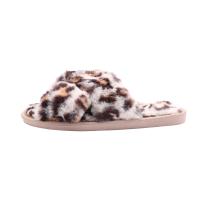 China ladies Fashionable new soft soles plush leopard-print peep-toe slippers for sale