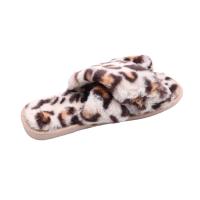 China ladies Fashionable new soft soles plush leopard-print peep-toe slippers for sale