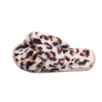China ladies Fashionable new soft soles plush leopard-print peep-toe slippers for sale