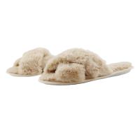 China soft sole women home indoor shoes plush faux fur slippers open toe sandals lady comfy  open toe shoes for sale