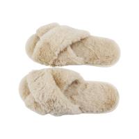China soft sole women home indoor shoes plush faux fur slippers open toe sandals lady comfy  open toe shoes for sale