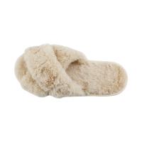 China soft sole women home indoor shoes plush faux fur slippers open toe sandals lady comfy  open toe shoes for sale