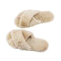 China soft sole women home indoor shoes plush faux fur slippers open toe sandals lady comfy  open toe shoes for sale