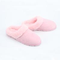 China pink faux fur soft sole women winter slippers house indoor and outdoor slippers for sale