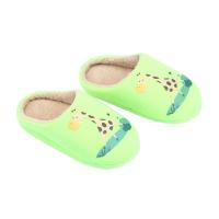 China children kids cute giraffe printed design winter warm fluffy plush green house indoor slippers for sale