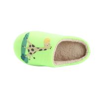 China children kids cute giraffe printed design winter warm fluffy plush green house indoor slippers for sale