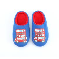 China children Winter blue Cartoon car house Indoor Kids  Plush Baby Slippers for sale