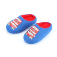 China children Winter blue Cartoon car house Indoor Kids  Plush Baby Slippers for sale